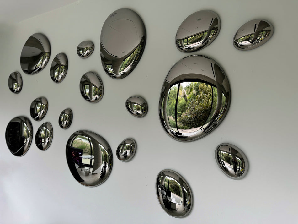 3D Drops Wall Decor - Contemporary Mirrored Wall Art Glass Accents ...