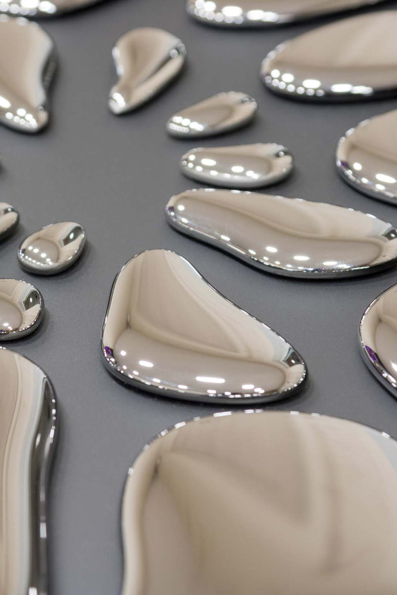 55 Drops Mural: Modern Mirrored Wall Art Masterpiece | PlusObject