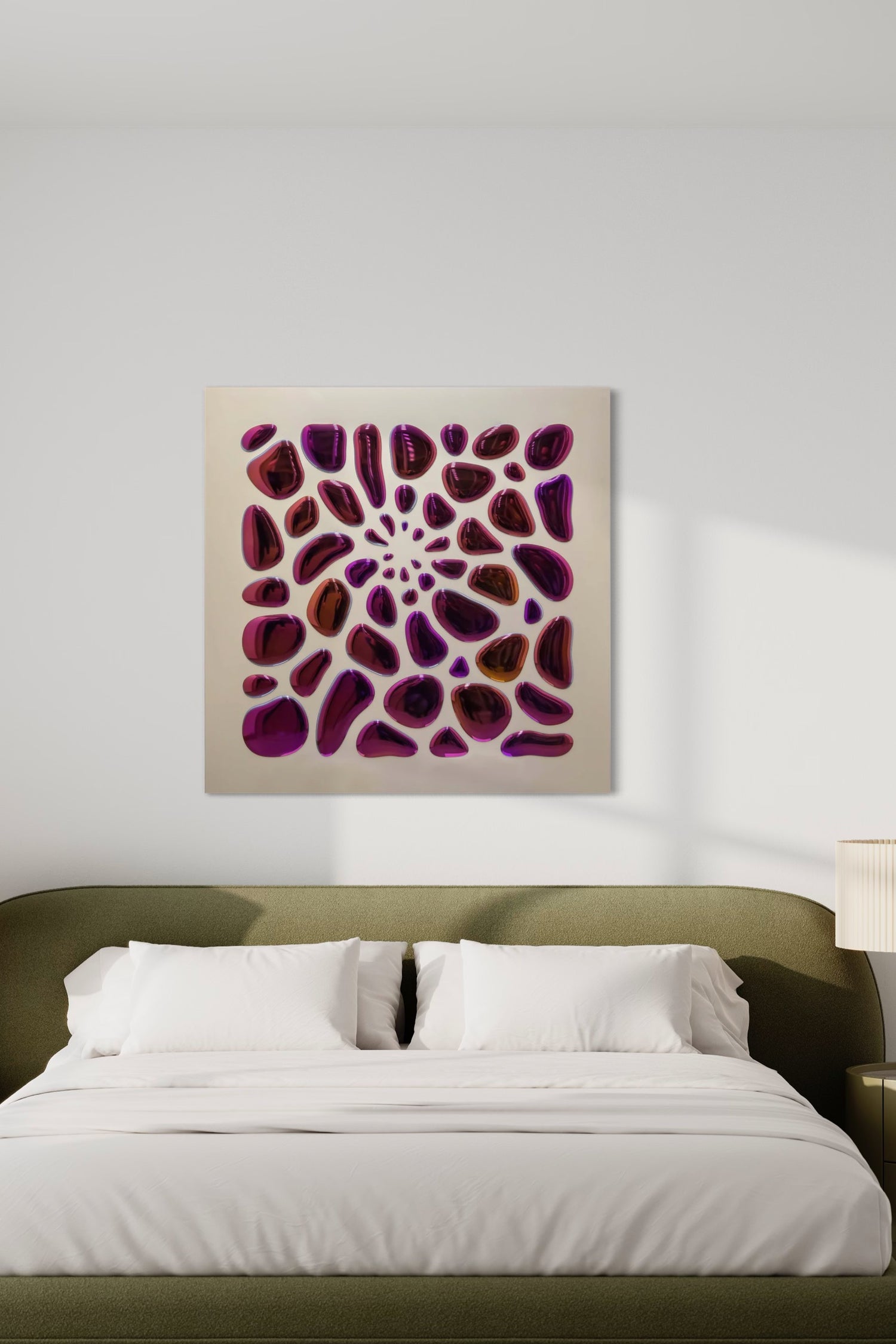 55 Drops Mural: Modern Mirrored Wall Art Masterpiece | PlusObject