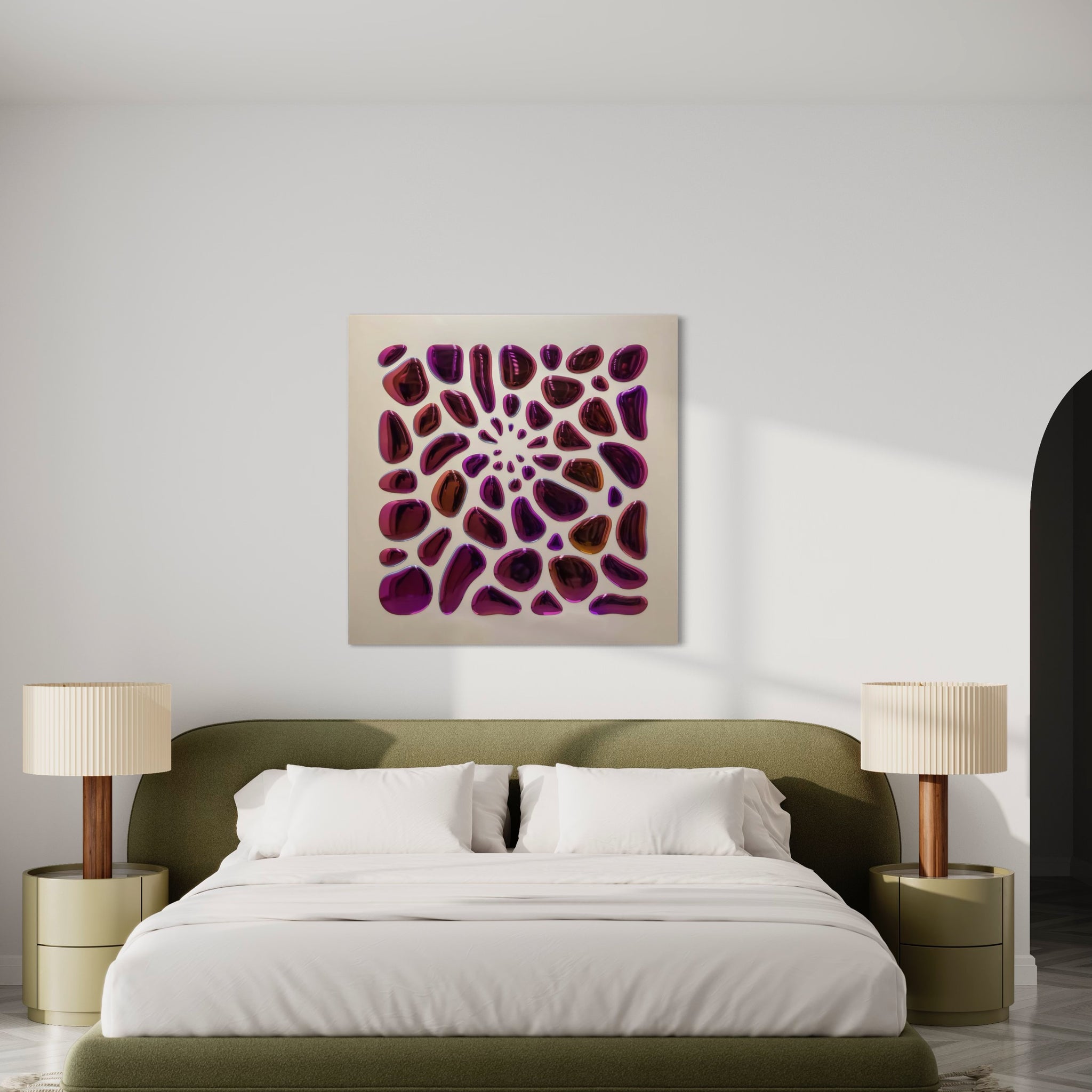 55 Drops Mural: Modern Mirrored Wall Art Masterpiece | PlusObject