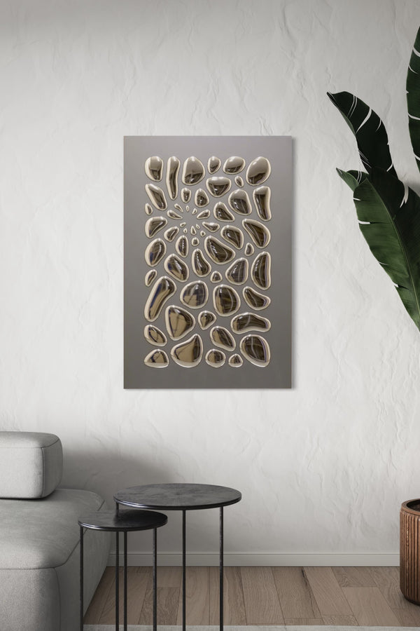 55 Drops Mural: Modern Mirrored Wall Art Masterpiece | PlusObject