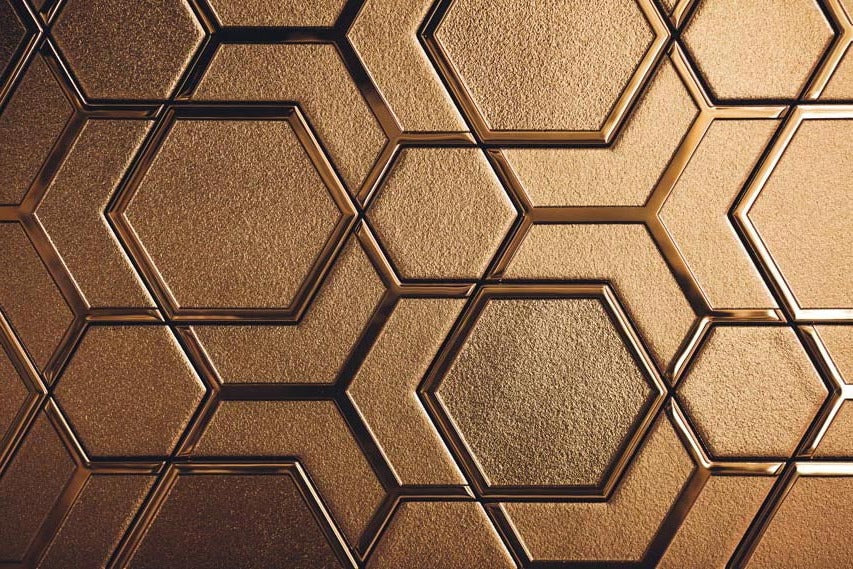 Geometric Patterns Gold: Arabic Calligraphy Wall Art Decor | PlusObject