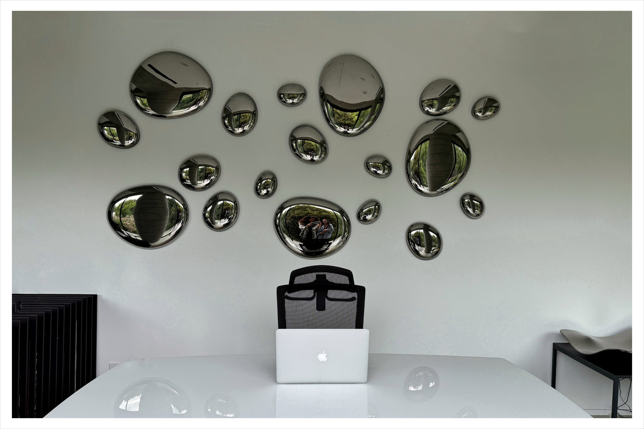 3D Drops Wall Decor - Contemporary Mirrored Wall Art Glass Accents ...